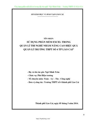 PPT Sử dụng phần mềm Excel trong quản lí thi nghề nhằm nâng cao hiệu quả quản lí PowerPoint