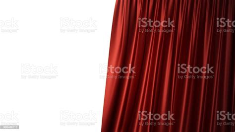 3d 그림 명품 빨간 실크 벨벳 커튼 장식 디자인 아이디어 극장 또는 오페라 장면 배경에 대 한 레드 무대 커튼 디자인 프로젝트에 대 한 모형 3차원 형태에 대한 스톡 사진
