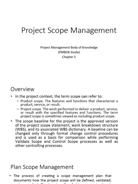 Project Scope Management Chapter 5 Pdf