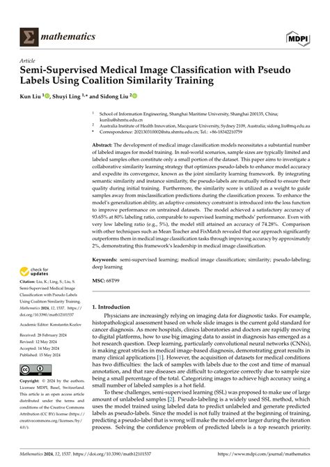 Pdf Semi Supervised Medical Image Classification With Pseudo Labels