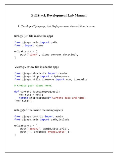 Fullstack Development Lab Manual 1 Download Free Pdf World Wide