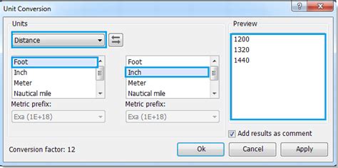 how to convert feet to inches miles and meters easily in excel