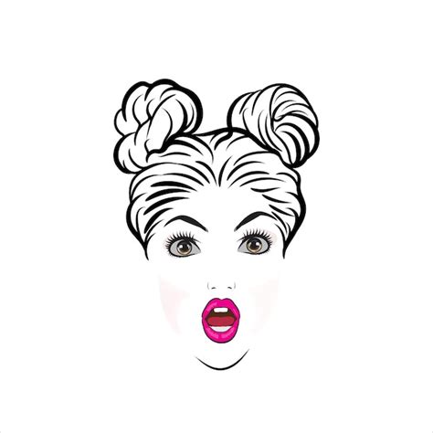 Premium Vector The Female Face Looks Very Beautiful