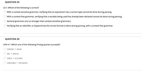 Solved Question 29 L91 Which Of The Following Is Correct