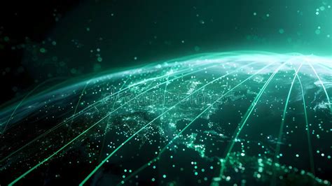 Abstract Digital Globe Network Lines And Dots Futuristic Technology