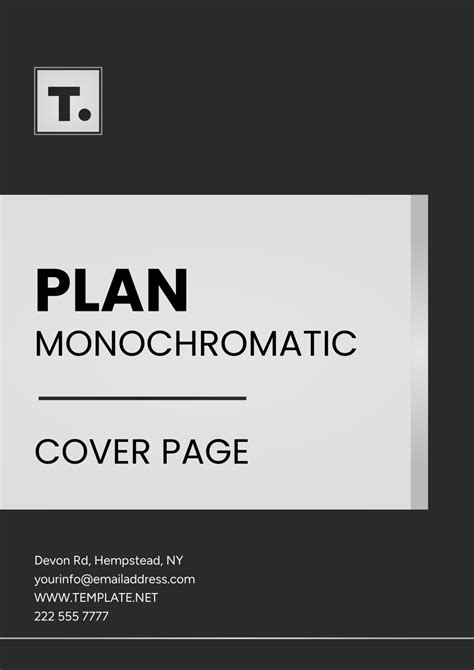 Free Plan Monochromatic Cover Page Template To Edit Online