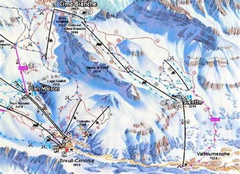Breuil Cervinia Map Mappa Delle Piste Breuil Cerviniavaltournenche