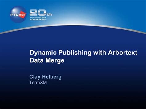 Dynamic Publishing With Arbortext Data Merge Pptx