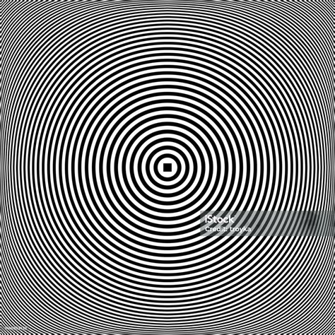 Concentric Rings Pattern 3d Illusion Effect Circle Lines Textured Background Stock Illustration