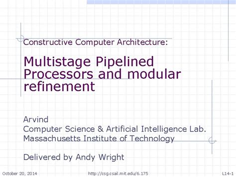 Constructive Computer Architecture Multistage Pipelined Processors And Modular