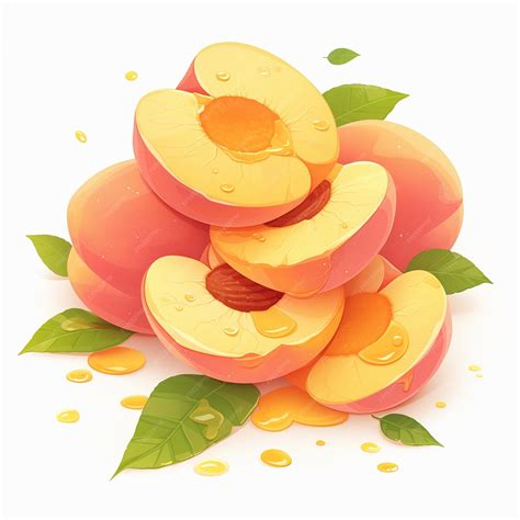 Premium Vector Stack Of Halved Peaches Showing Juicy Interior