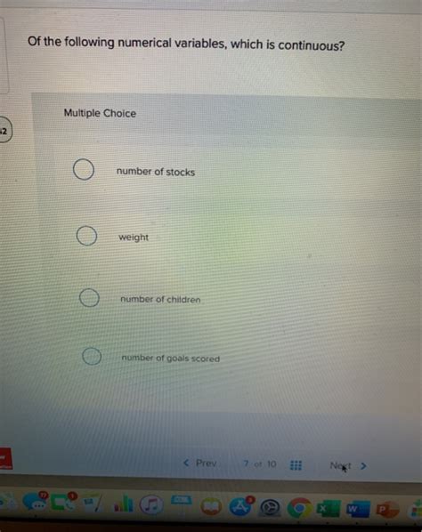 Solved Of The Following Numerical Variables Which Is Chegg