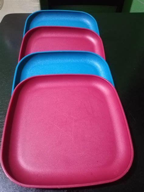 Tupperware 4 Set Square Picnic Plates Furniture And Home Living