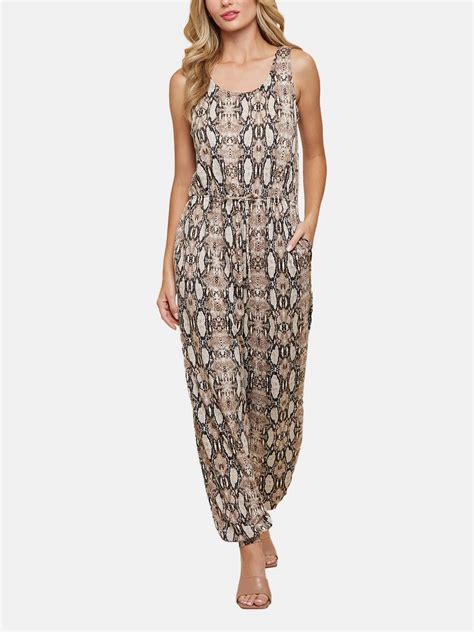 Animal Print Knit Jumpsuit Oleana Collection Style