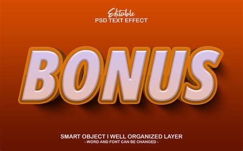 Premium Psd 3d Bonus Editable Text Effect Mockup Template