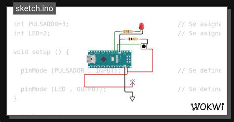 Botón LED 2 Wokwi ESP32 STM32 Arduino Simulator