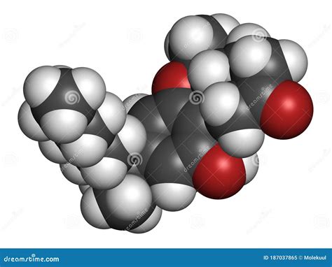 Nabilone Molecule 3d Molecular Structure Ball And Stick Model Structural Chemical Formula
