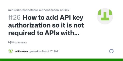 How To Add Api Key Authorization So It Is Not Required To Apis With