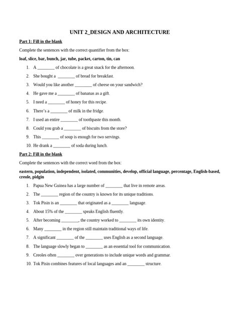[worksheet] unit 2 design and architecture pdf