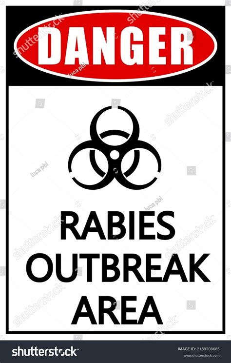Danger Rabies Outbreak Area Warning Sign Stock Vector Royalty Free 2189208685 Shutterstock