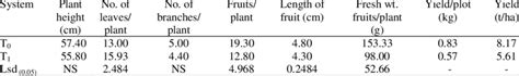 Growth And Yield Contributing Characters Of Chilli Under Different Download Scientific Diagram