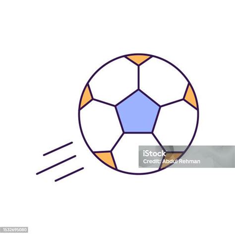 Field Ball Outline With Colors Fill Vector Icon That Can Easily Edit Or Modify Stock