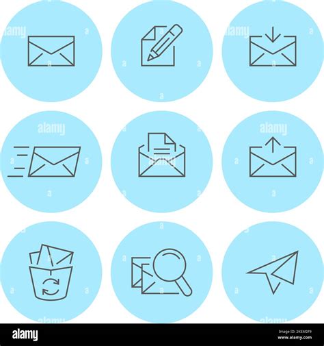 Mail And Envelope Icons Vector Set Contains Envelope Mail Compose