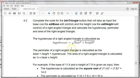 Beginner Delphi Test Q4 Calculations YouTube