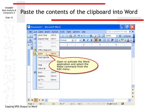 PPT Copying SPSS Output Into Microsoft Word PowerPoint Presentation Free Download ID 1296402