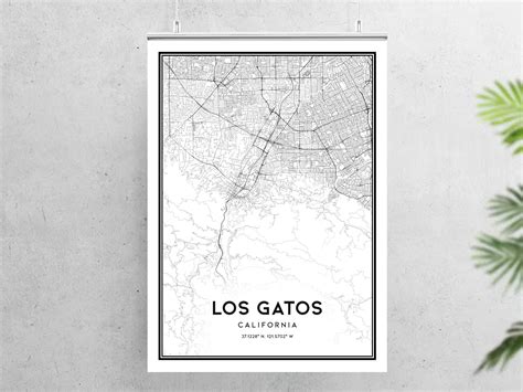 Los Gatos Map Print Los Gatos Map Poster Wall Art Ca City Map