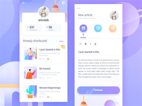 App Of Knowledge Sharing By Erics Dribbble Mobile Application Design