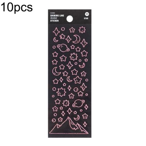 10 Pcs 레이저 핫 스탬핑 및 뜨거운 실버 스티커 Pvc 방수 자기 접착 손 계정 장식 씰링 스티커 번호 11