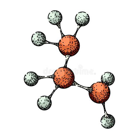 Bonding Molecule Atom Sketch Hand Drawn Vector Stock Vector