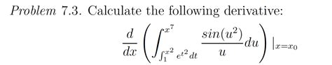Solved Problem 7 3 Calculate The Following Derivative Chegg Com