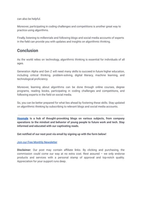 Algorithmic Thinking Basics For Gen Z And Gen Alphapdf