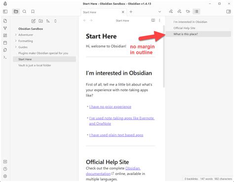 Left Margin Is Different In Outline Vs Other Sidebar Plugins Minor Bug Reports Obsidian Forum