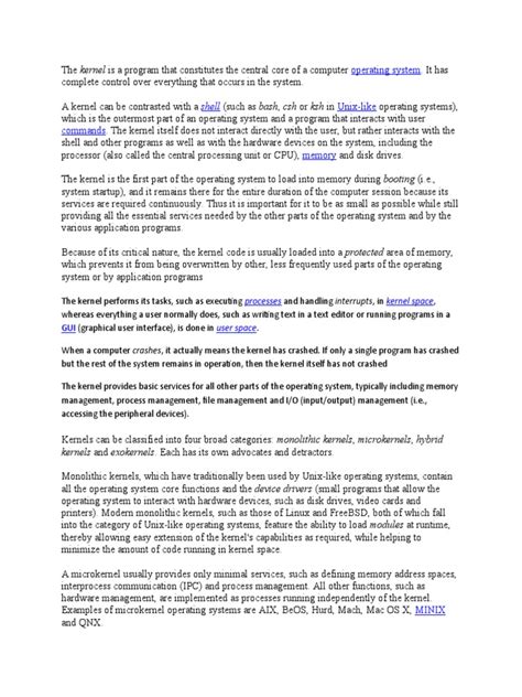 What Is A Computer Kernel And Its Key Functions Pdf Kernel Operating System Operating System