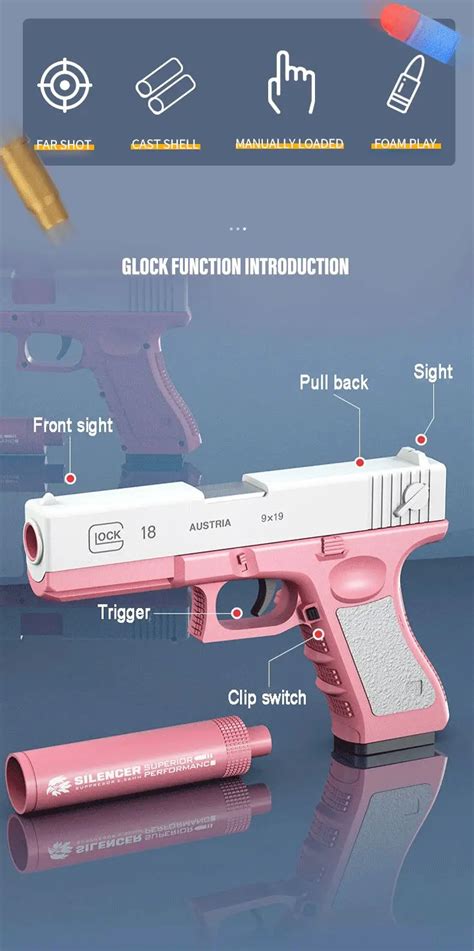 Bb Gun Shell Ejecting Pistol 1911 Red Dot Sight Handgun Toy Gun 9mm