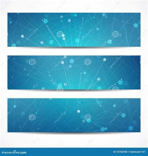 Abstract Geometric Banners Molecule And Communication Science And Technology Design Structure