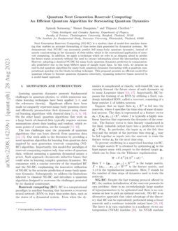 Quantum Next Generation Reservoir Computing An Efficient Quantum