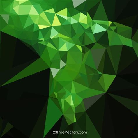 Black Green Abstract Polygonal Triangular Background Graphics