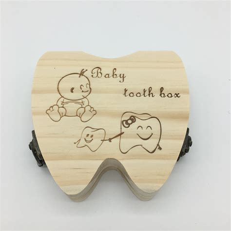 Colourful Pp Material Baby Teeth Wood Box Milk Tooth Box Retainer Mice ...
