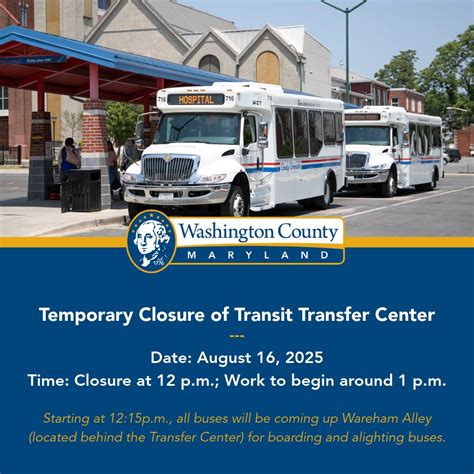 Temporary Closure Of Washington County Transit Transfer Center