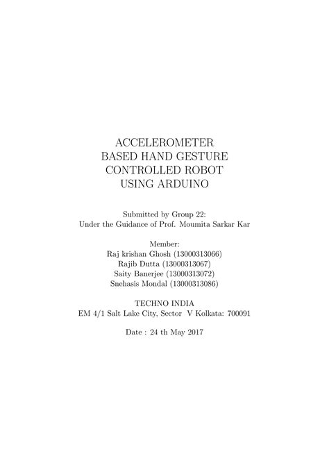 Accelerometer Based Hand Gesture Controlled Robot Using Arduino Pdf