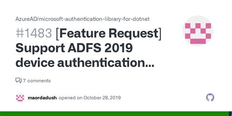 Feature Request Support Adfs 2019 Device Authentication During