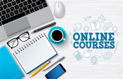 Premium Vector Online Courses Elearning Vector Background Online