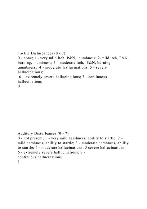 Alcohol Withdrawal Assessment Scoring Guidelines Ciwa Ar Docx