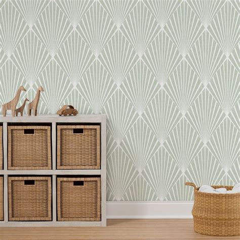 Art Deco Sage Green Texture Wallpaper Spoonflower