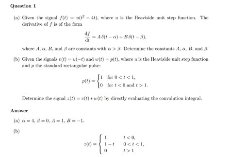 solved a given the signal f t u t2−4t where u is the