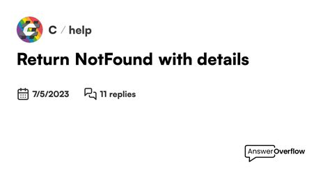 return notfound with details c
